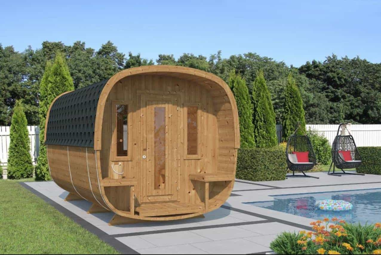 Icon 400 Outdoor Sauna For 8 Persons / Electric or Wood-Fired Harvia ...