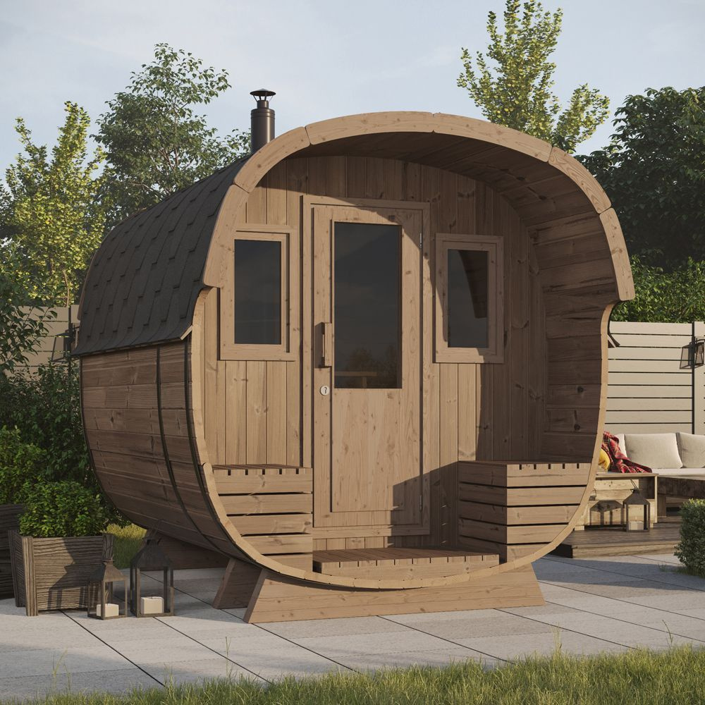 Icon 292 Vonkajšia sauna pre 6 osôb / elektrický sporák Harvia alebo na ...